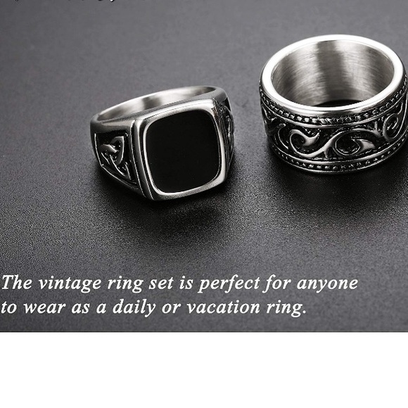 Accessories | Stainless Steel Rings Men Vintage Biker Signet | Poshmark